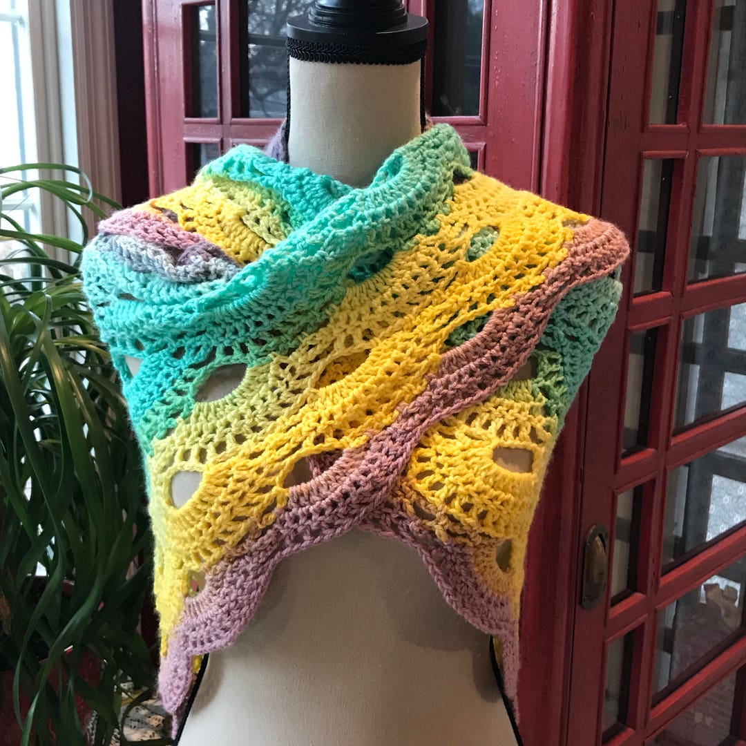 Crochet Virus Shawl Scarf in Valkyrie - Etsy