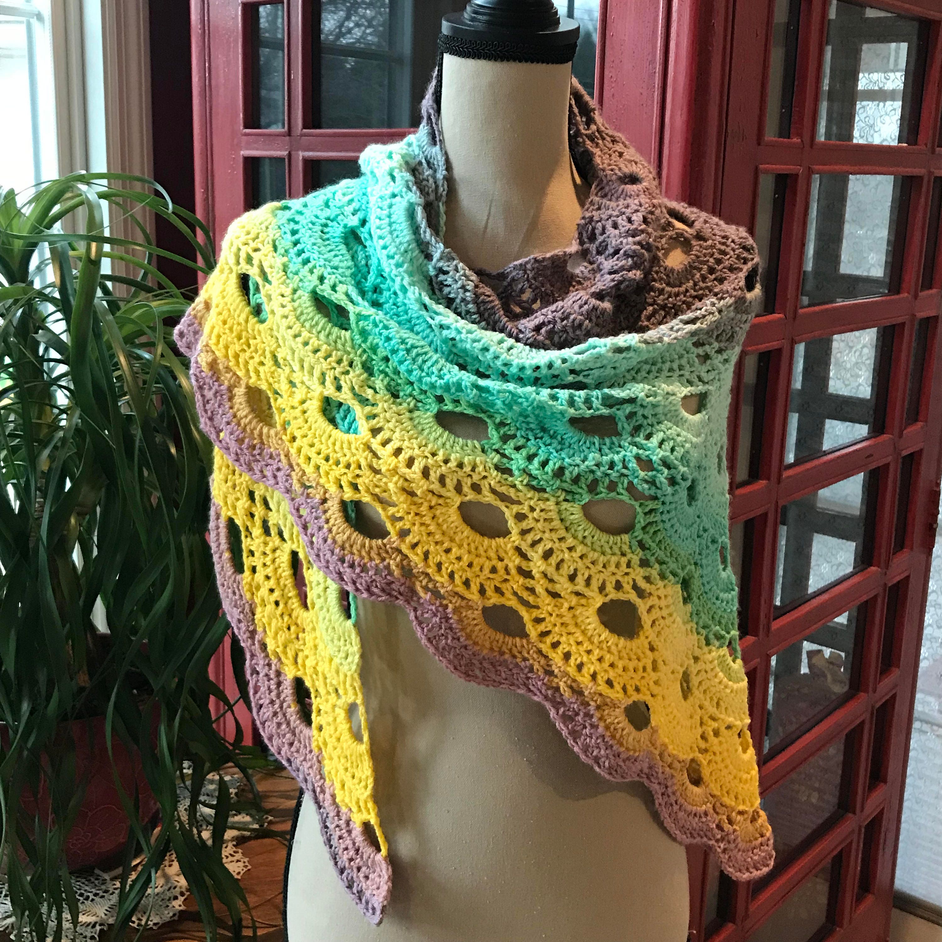 Crochet Virus Shawl Scarf in Valkyrie - Etsy