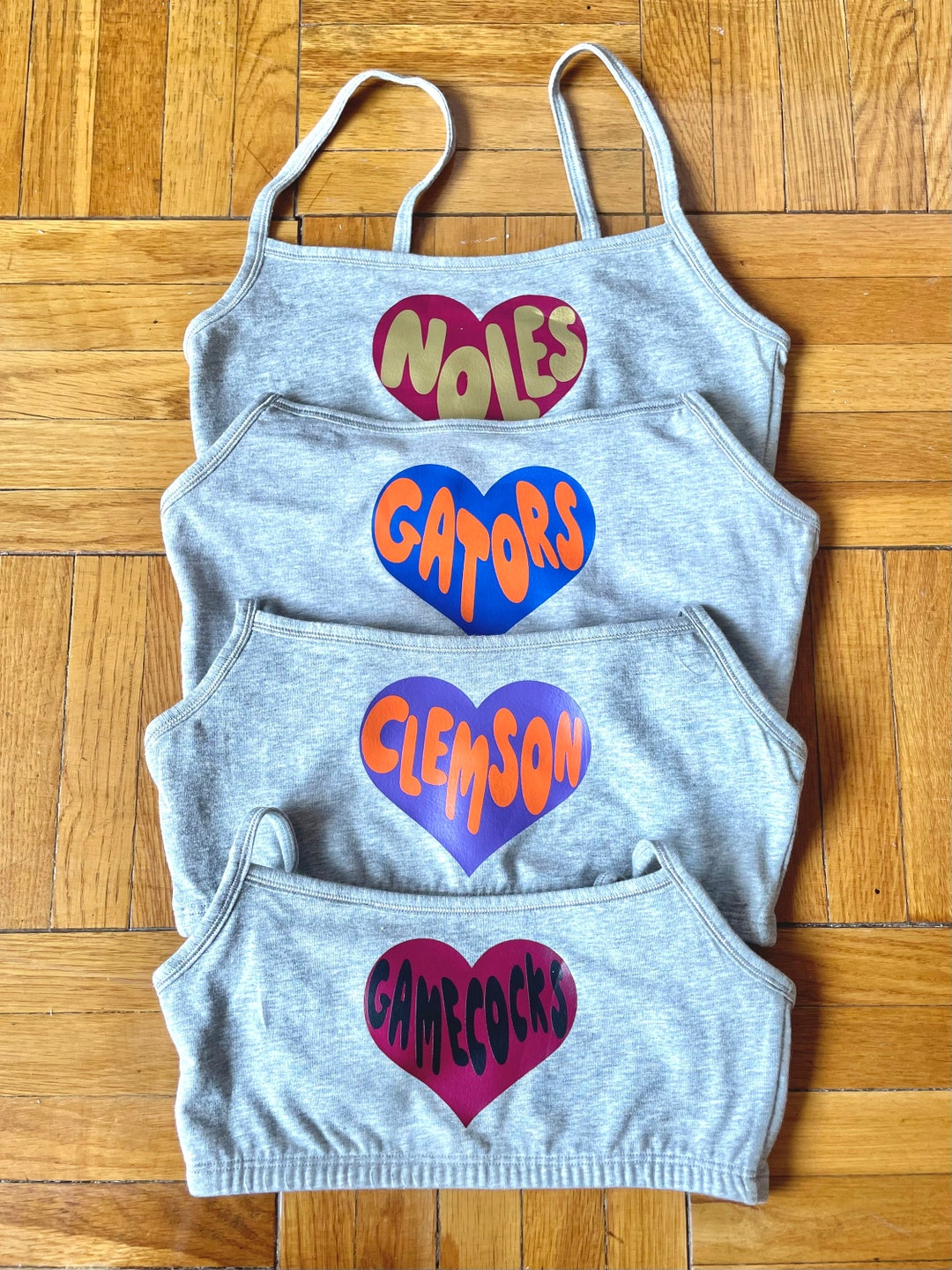 CUSTOM COLLEGE APPAREL Tailgate Tank Top Grey Heart Tank Top ...