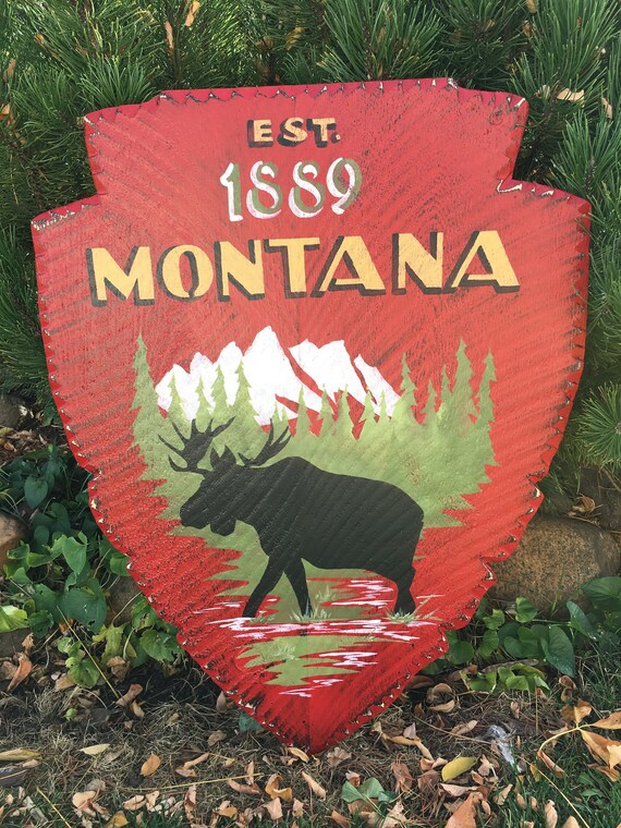 Montana National Park Park Shield - Etsy