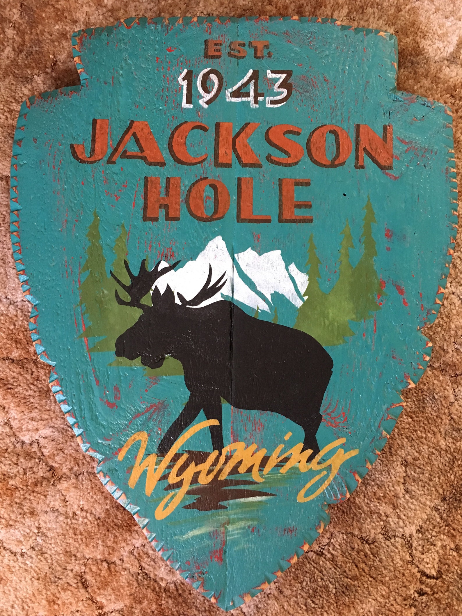Jackson Hole Wyoming Arrowhead Sign - Etsy