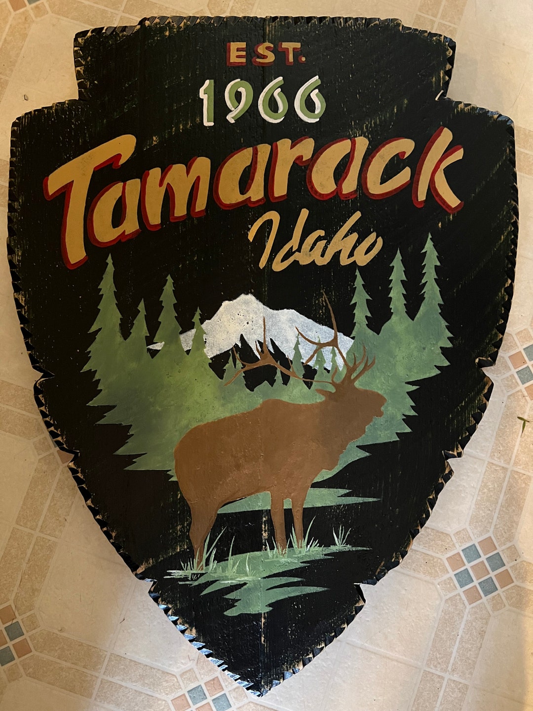 Tamarack Idaho Sign Wall Decor Rustic Cabin Lodge Arrowhead National ...