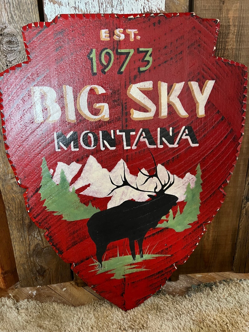Big Sky Montana Sign Lodge Decor Wall Decor National Parks - Etsy