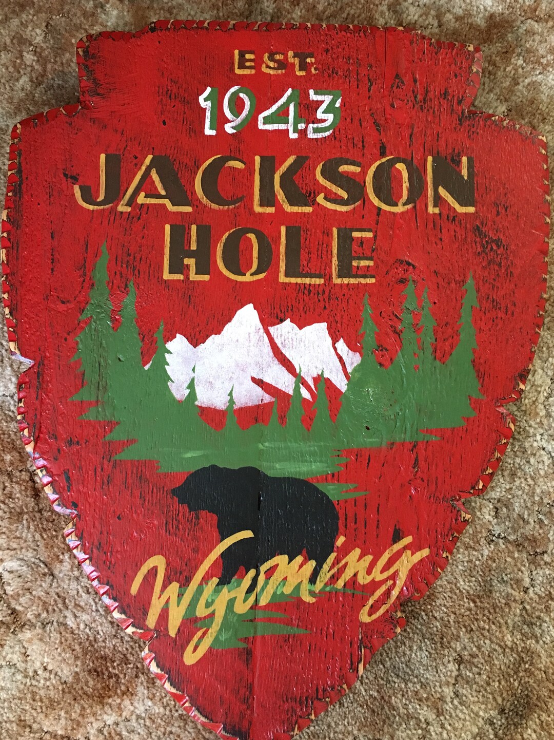 Jackson Hole Wyoming Arrowhead Sign National Park Sign - Etsy
