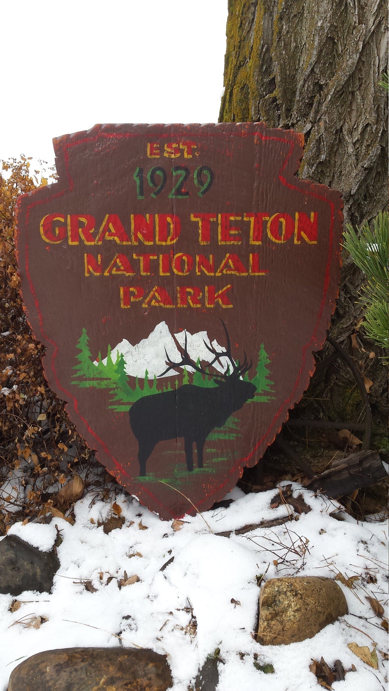 Grand Teton National Park, National Parks, Vintage WPA, Lodge Sign ...