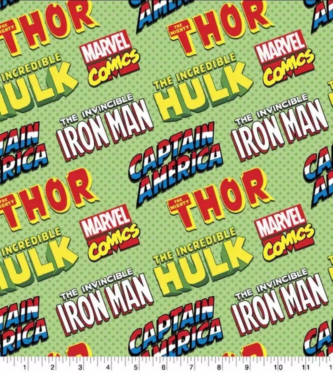 Marvel Retro Comic Logo Cotton Fabric - Etsy