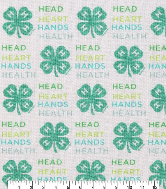 4-H Words Cotton Fabric | Etsy