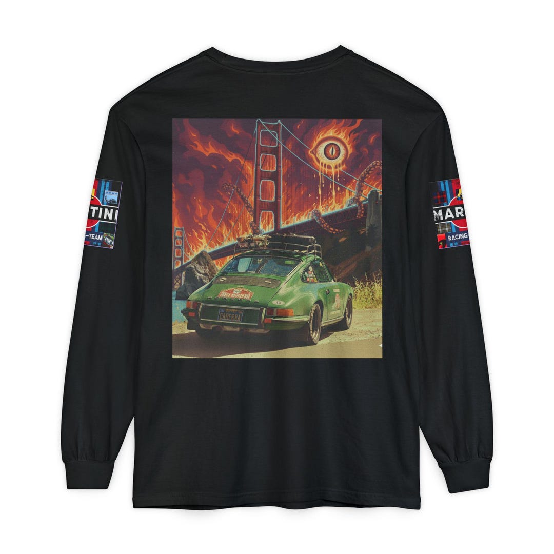 Retro Green 911 Long Sleeve Tee, Flame Eye Martini Car Shirt - Etsy