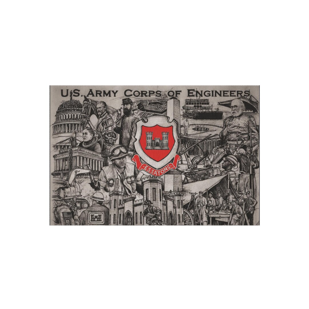 U.S. Army Corps of Engineers Collage Outdoor Rug | Military Emblem ...