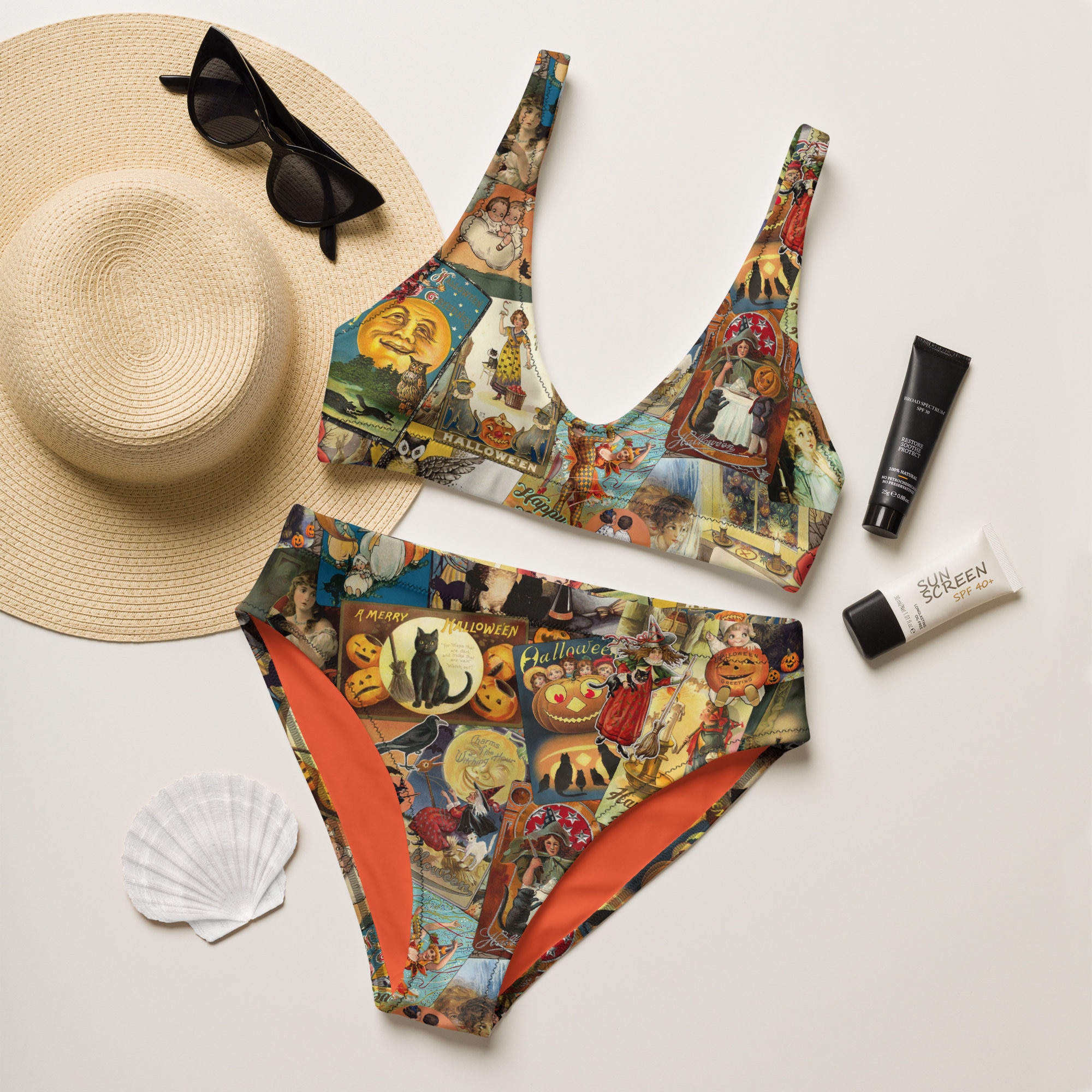 Traditional Vintage Gothic Victorian Halloween Bikini, Old Fashioned ...