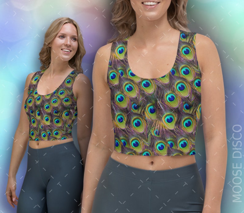 Boho Peacock Feathers Crop Top Peacock Costume Peacock Top | Etsy