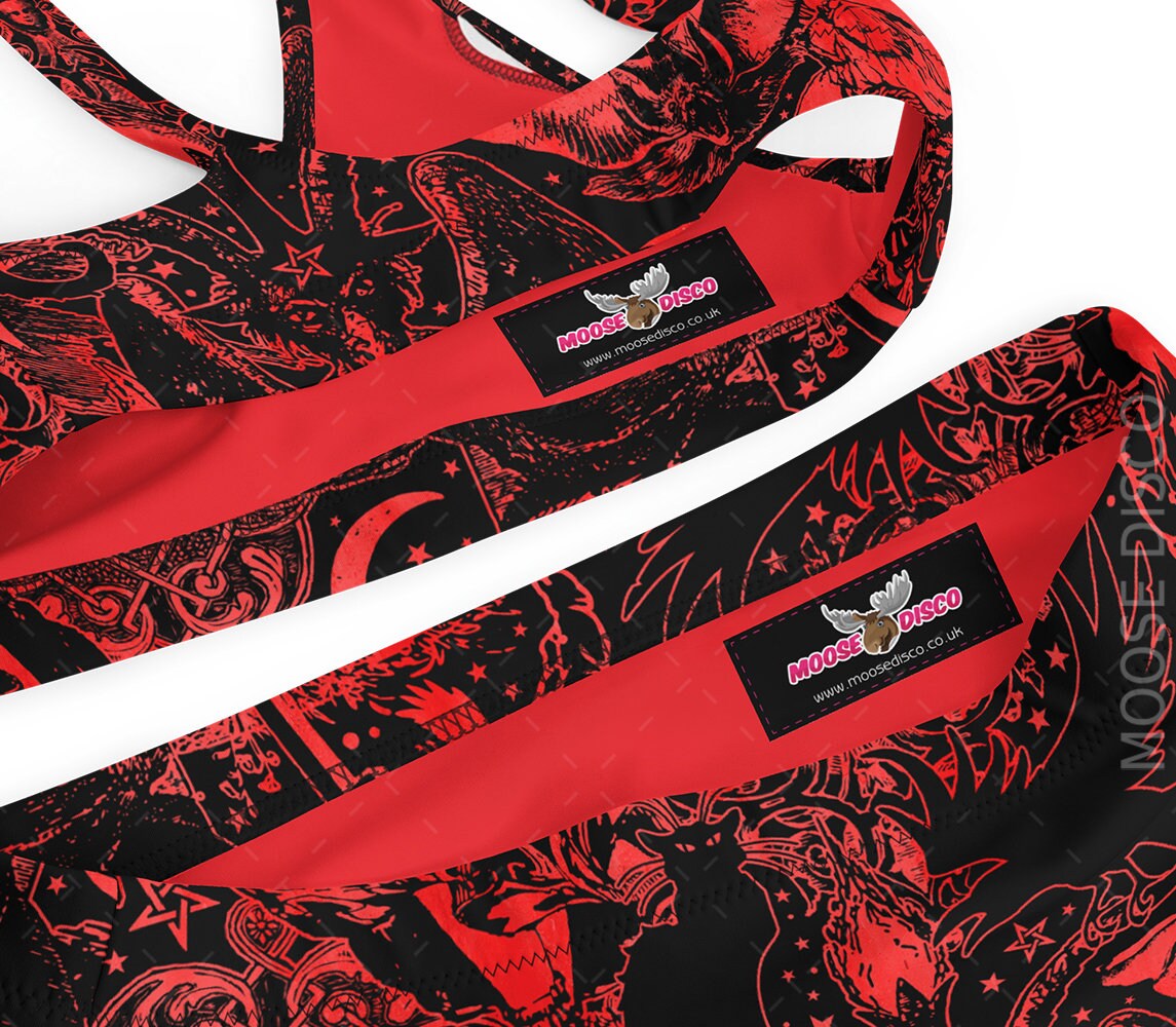 Gothic Bikini, Victorian Goth Baphomet Bikini, High-waisted Gothic ...
