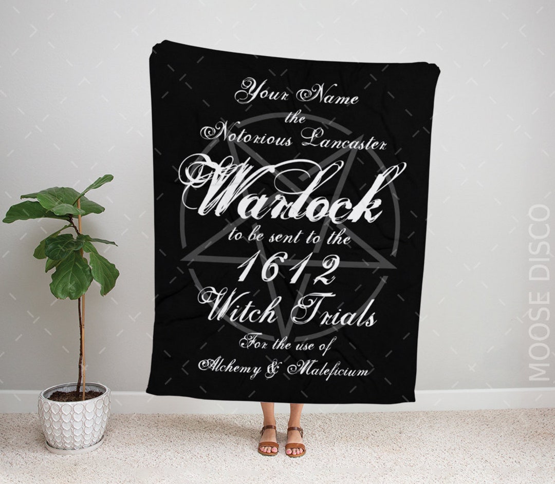 Personalized Gothic Warlock Witch Trials Throw Blanket, Gothic Bedroom ...