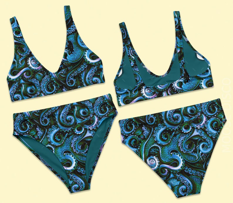 Blue Octopus Bikini, Steampunk Kraken Tentacles Bikini, Octopus Costume ...