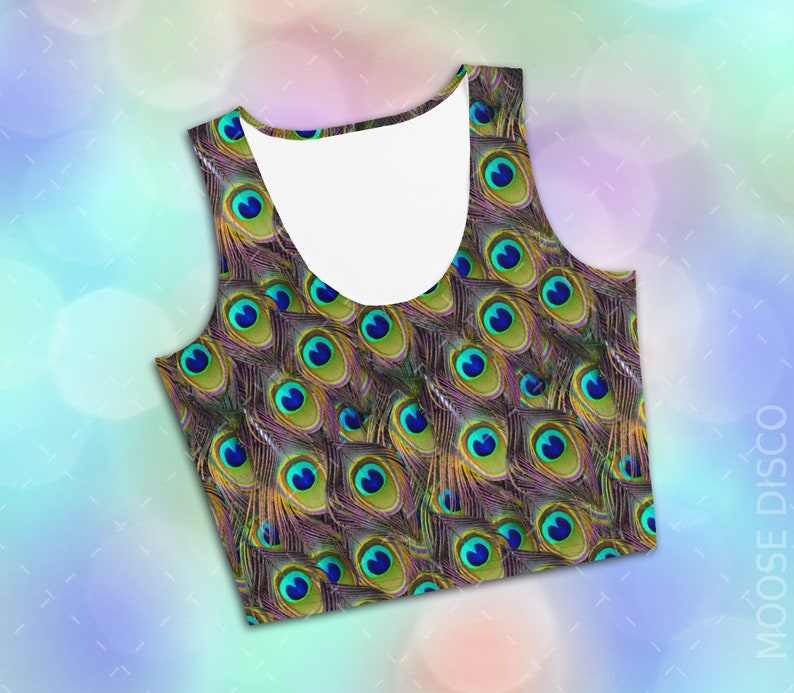 Boho Peacock Feathers Crop Top Peacock Costume Peacock Top | Etsy