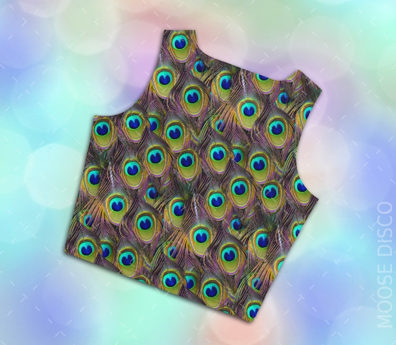 Boho Peacock Feathers Crop Top Peacock Costume Peacock Top - Etsy