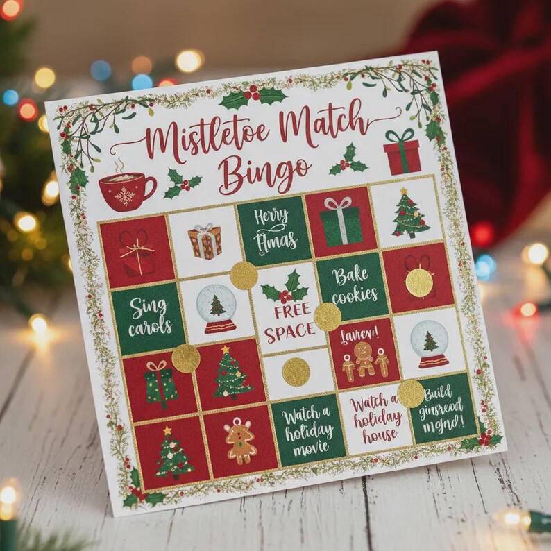 Mistletoe Match Bingo: Your Holiday Plans Need This Fun & Festive Game ...