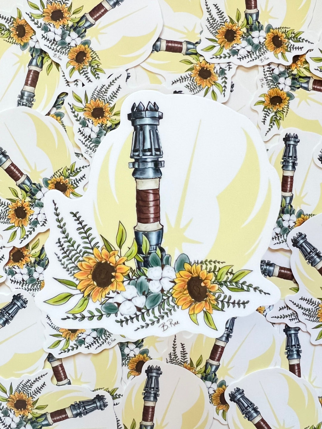 Rey’s Lightsaber, Star Wars, Vinyl Sticker, Waterproof Sticker, Laptop ...