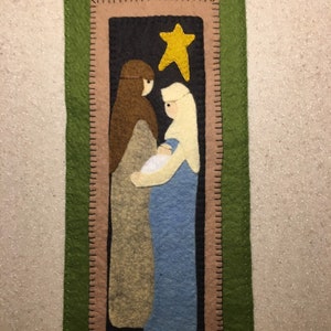 Wool Felt Nativity Wall Hanging, Wool Felt Christmas Banner, Holy ...