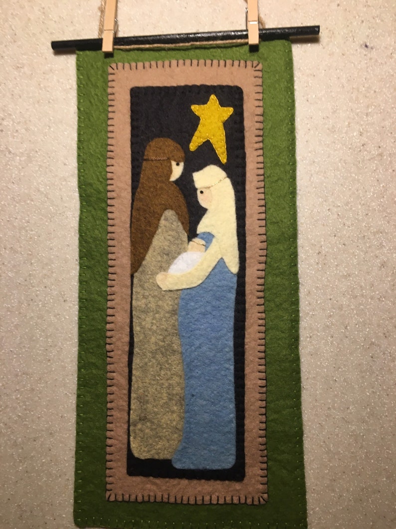 Wool Felt Nativity Wall Hanging Wool Felt Christmas Banner - Etsy