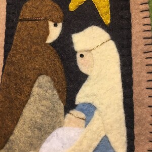 Wool Felt Nativity Wall Hanging, Wool Felt Christmas Banner, Holy ...