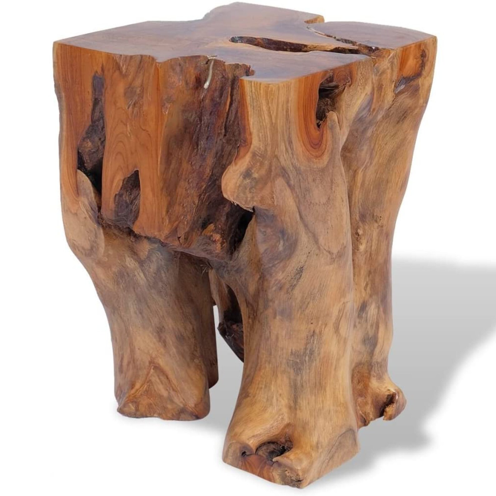 Stool Solid Teak Wood Side Table Footrest Rustic Furniture - Etsy UK