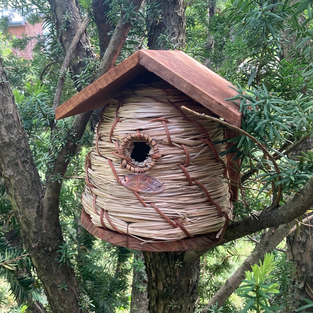 Birdhouse Wooden Beehive Shape Nesting Box Garden Wildlife - Etsy