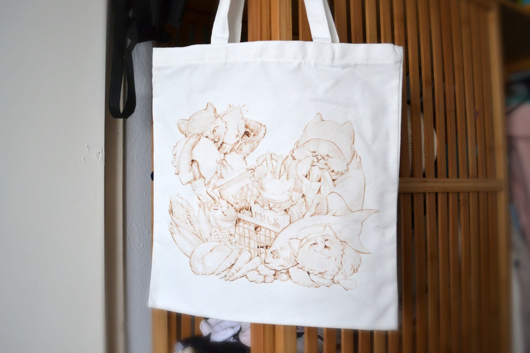Kitty Cat Canvas Tote Bag | Reusable Grocery Bag | Monster Hunter ...