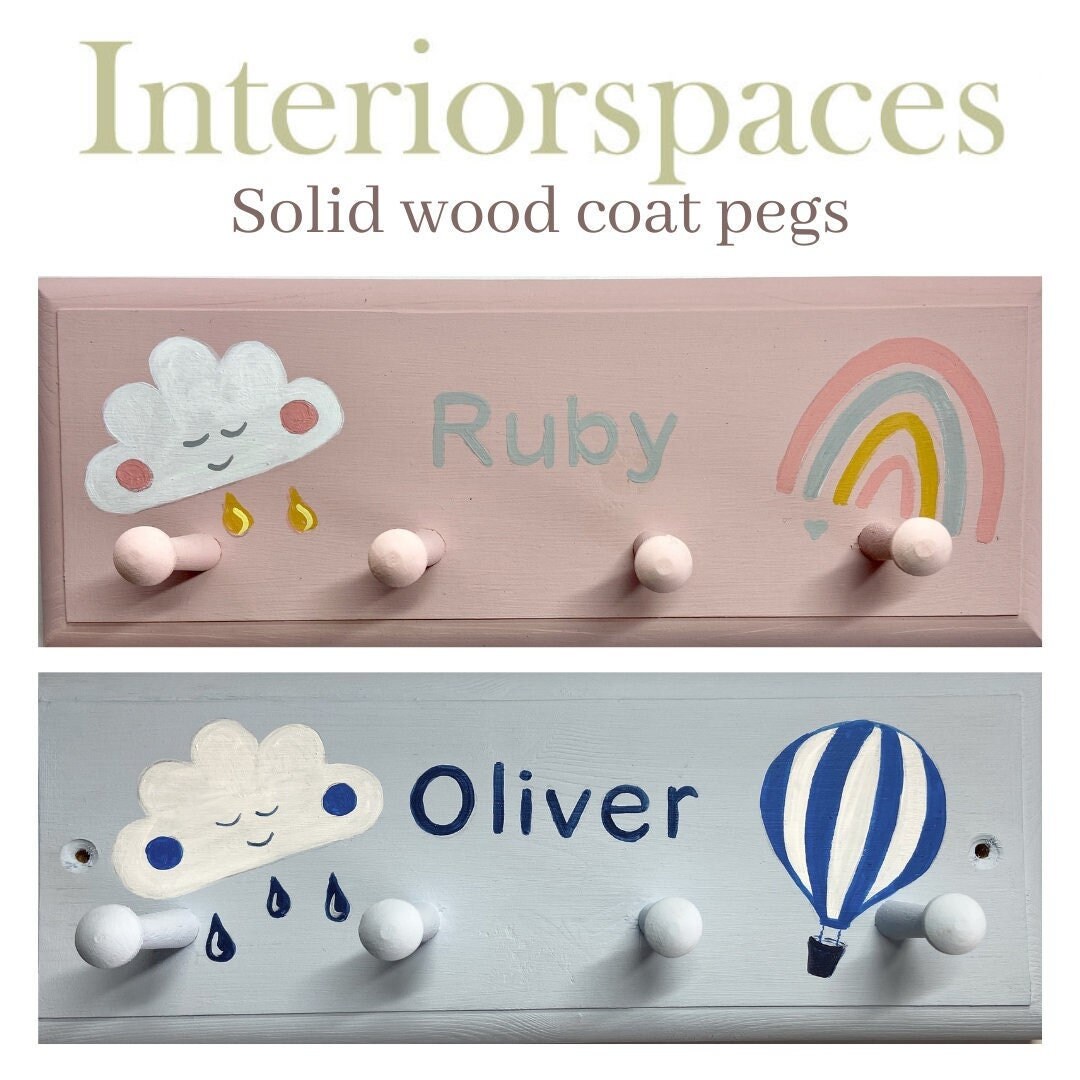 Hand Painted Personalised Custom Children's Coat Pegs - Etsy UK