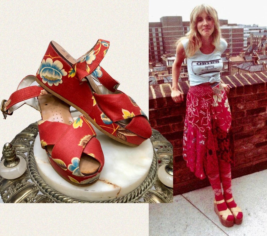 VTG 1970s Bort Carleton Jacobean Floral PLATFORMS - Etsy