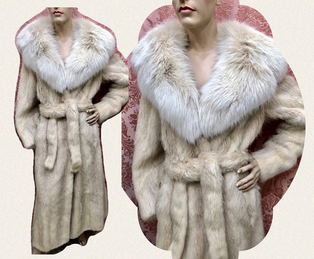 Vtg 1970s Nutria Fur Coat W/fox Collar XXS - Etsy UK