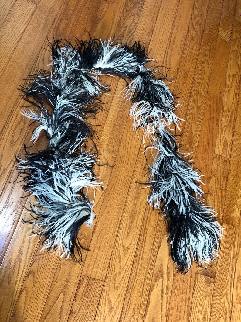 VTG 1920s Black & White OSTRICH FEATHER Flapper Boa - Etsy