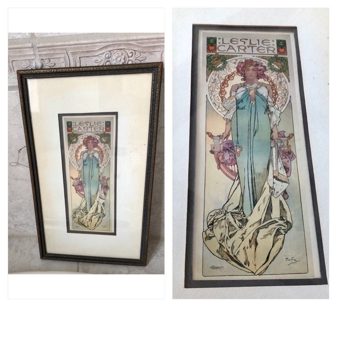 Orig 1908 Alphonse Mucha Leslie Carter Strobridge Co Framed Litho Etsy