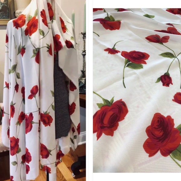 1950s Red Fabric - Etsy