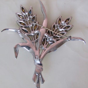 Vtg 1940’s CORO BLUE HYACINTH Flower Marquise & Enamel Brooch - Etsy