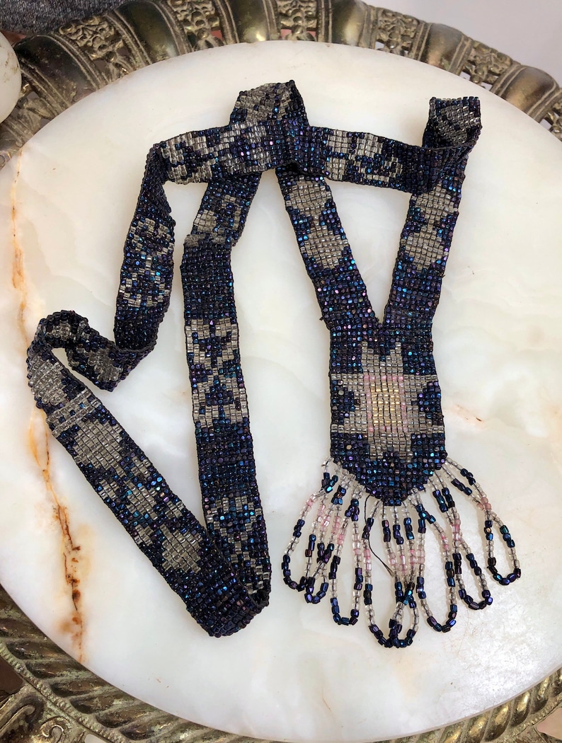 VTG 1920s ART DECO Carnival-opaline Glass Seed Bead Flapper | Etsy