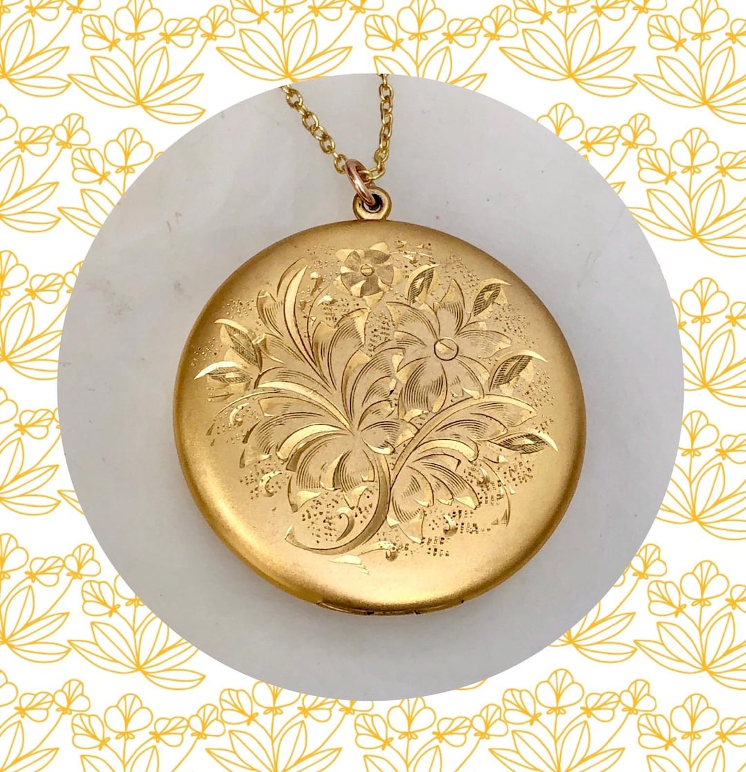 Edwardian Antique RBM Atrice GOLD FILLED Etched Keepsake Locket - Etsy