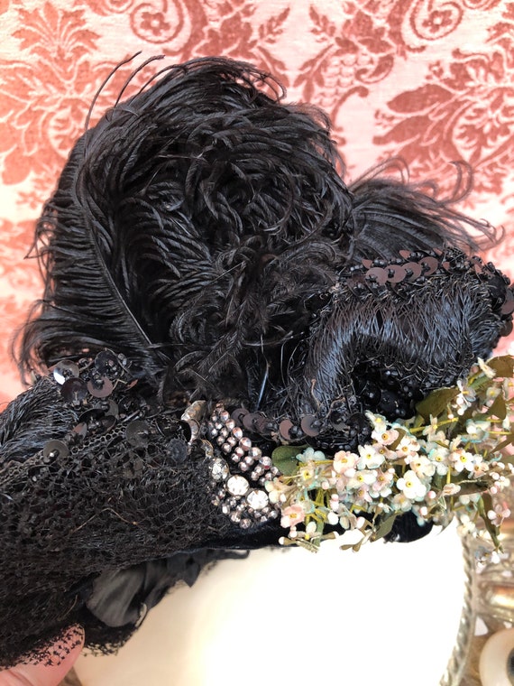 Antique Victorian MOULIN ROUGE Parisian Jet SEQUIN Bo… - Gem