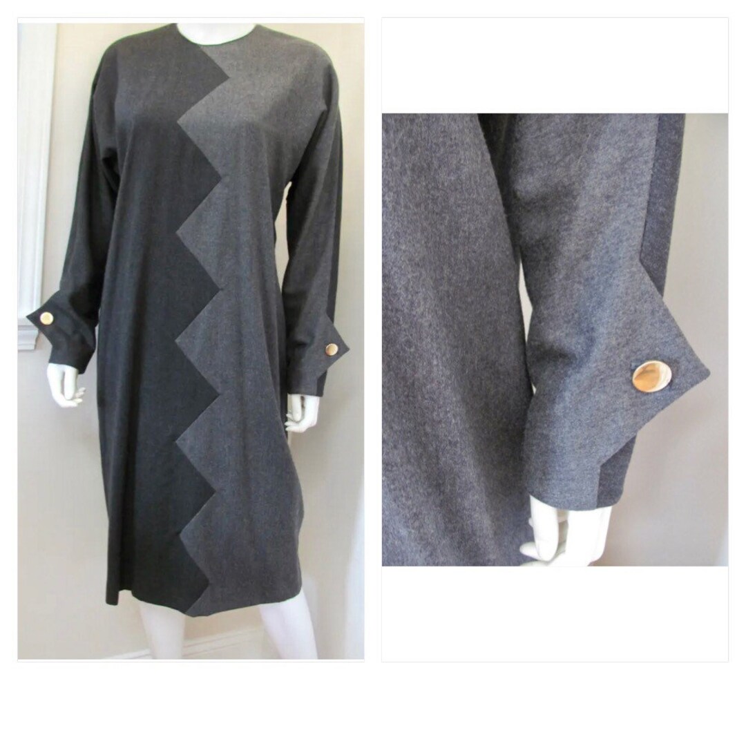 Vtg 1980s GIVENCHY En Plus CHEVRON Color Block Dress - Etsy