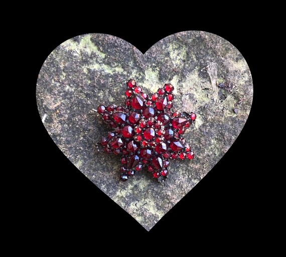 Antique Victorian BELLE ÉPOQUE Bohemian Garnet Brooch - Gem