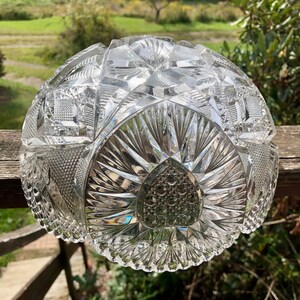 Victorian EAPG Press Cut CRYSTAL Fruit Bowl W/hearts - Etsy
