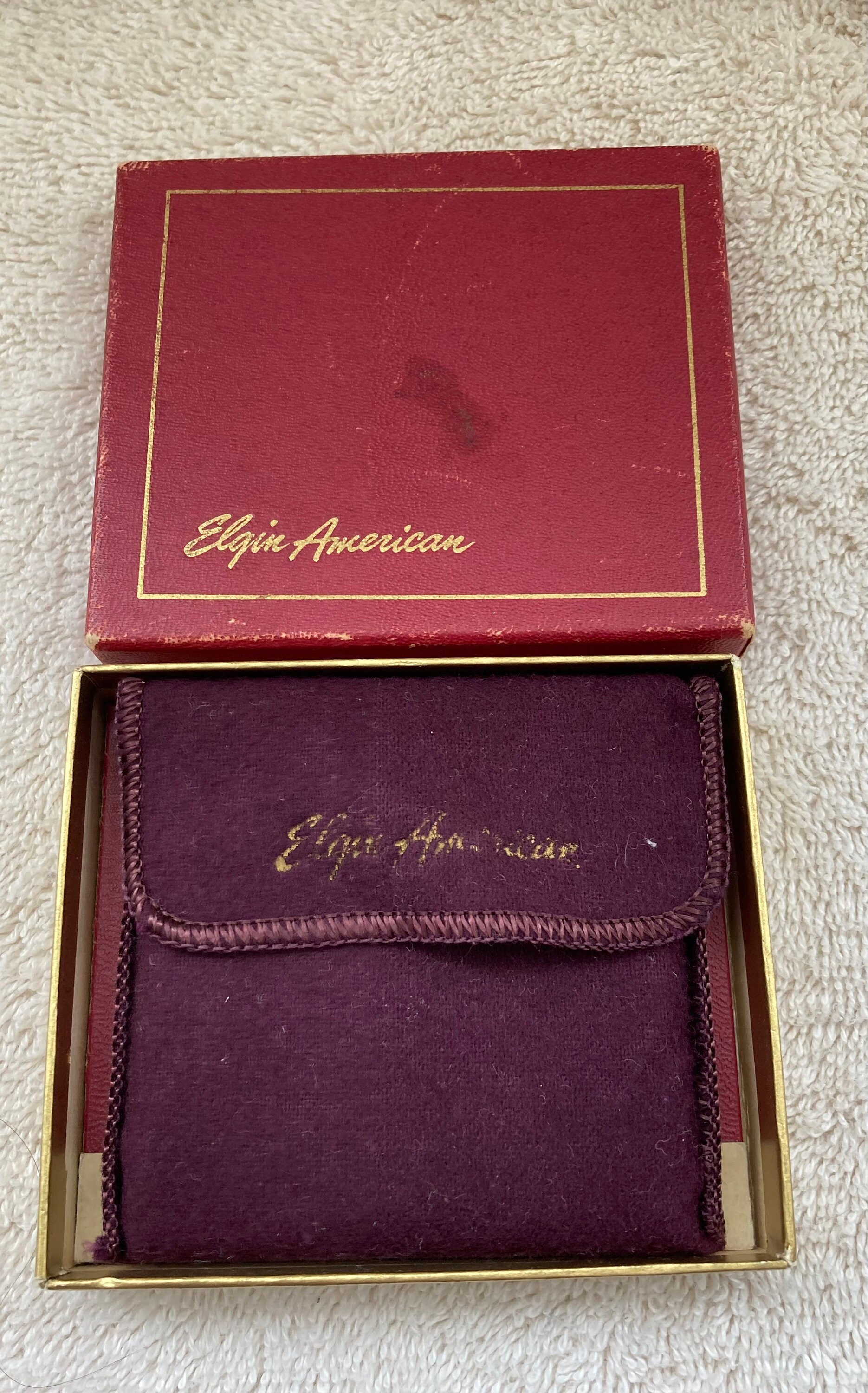 Vintage Elgin American Compact With Original Box Etched Rose Gold Tone ...