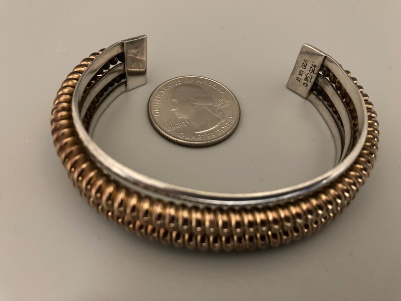 Stunning Navajo Verna Tahe Sterling Silver , 12K Gold Filled Cuff ...