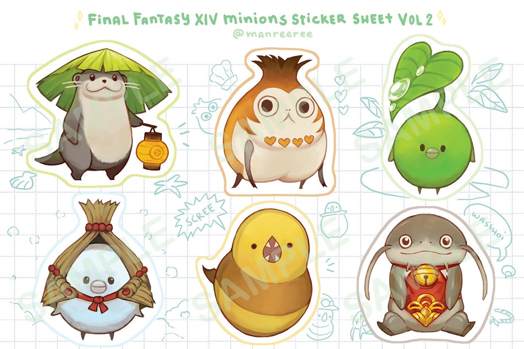 Final Fantasy XIV 14 Minions Sticker Sheet Vol. 2 - Etsy