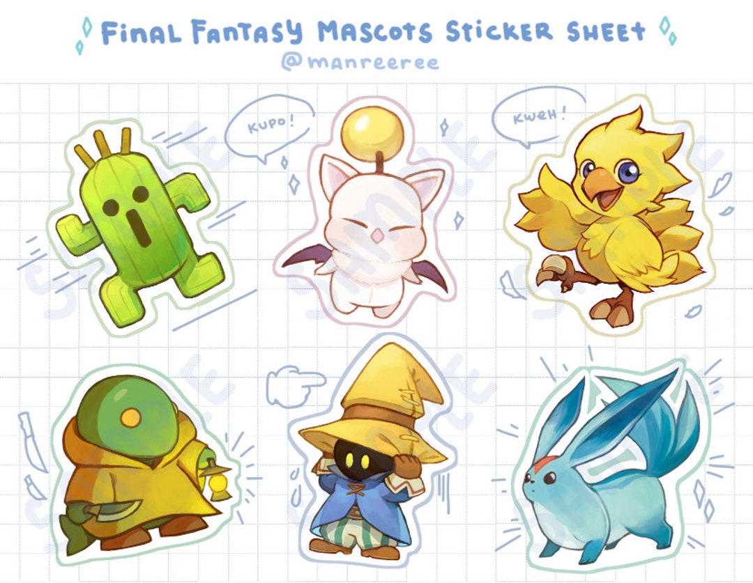 Final Fantasy Mascots Sticker Sheet - Etsy New Zealand