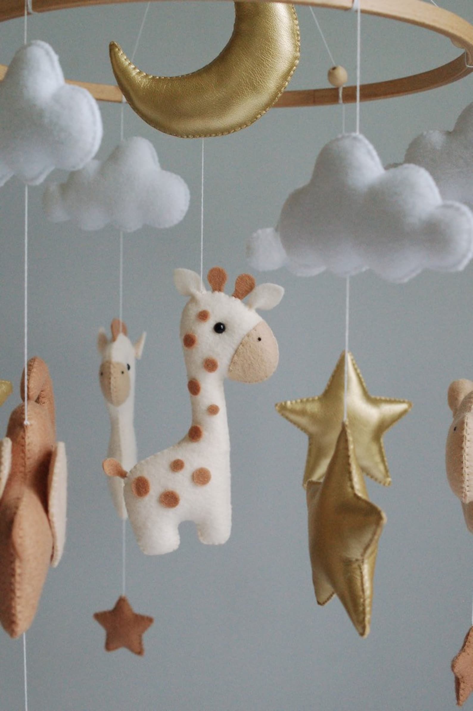 Safari Crib Mobile With Giraffe Hippo Horse and Elephant - Etsy