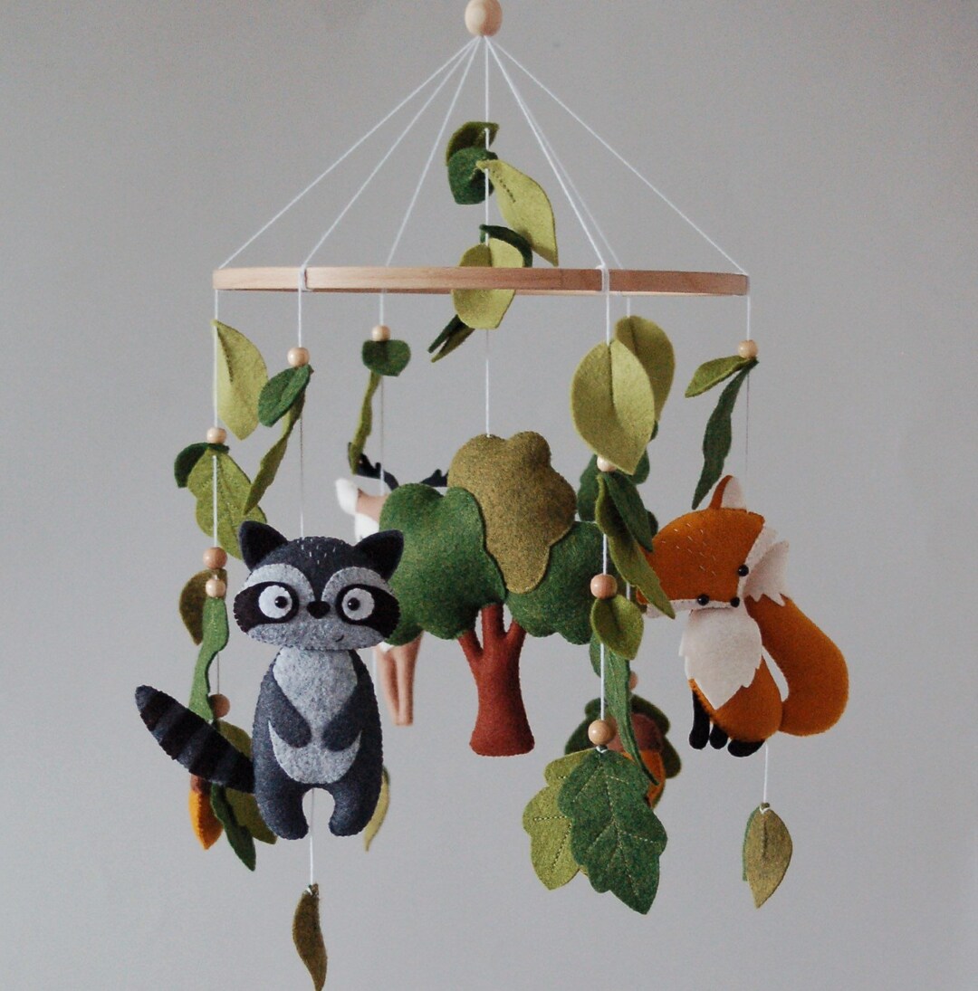 Woodland Baby Mobile, Nursery Mobile Woodland Animals Crib Mobile Baby ...
