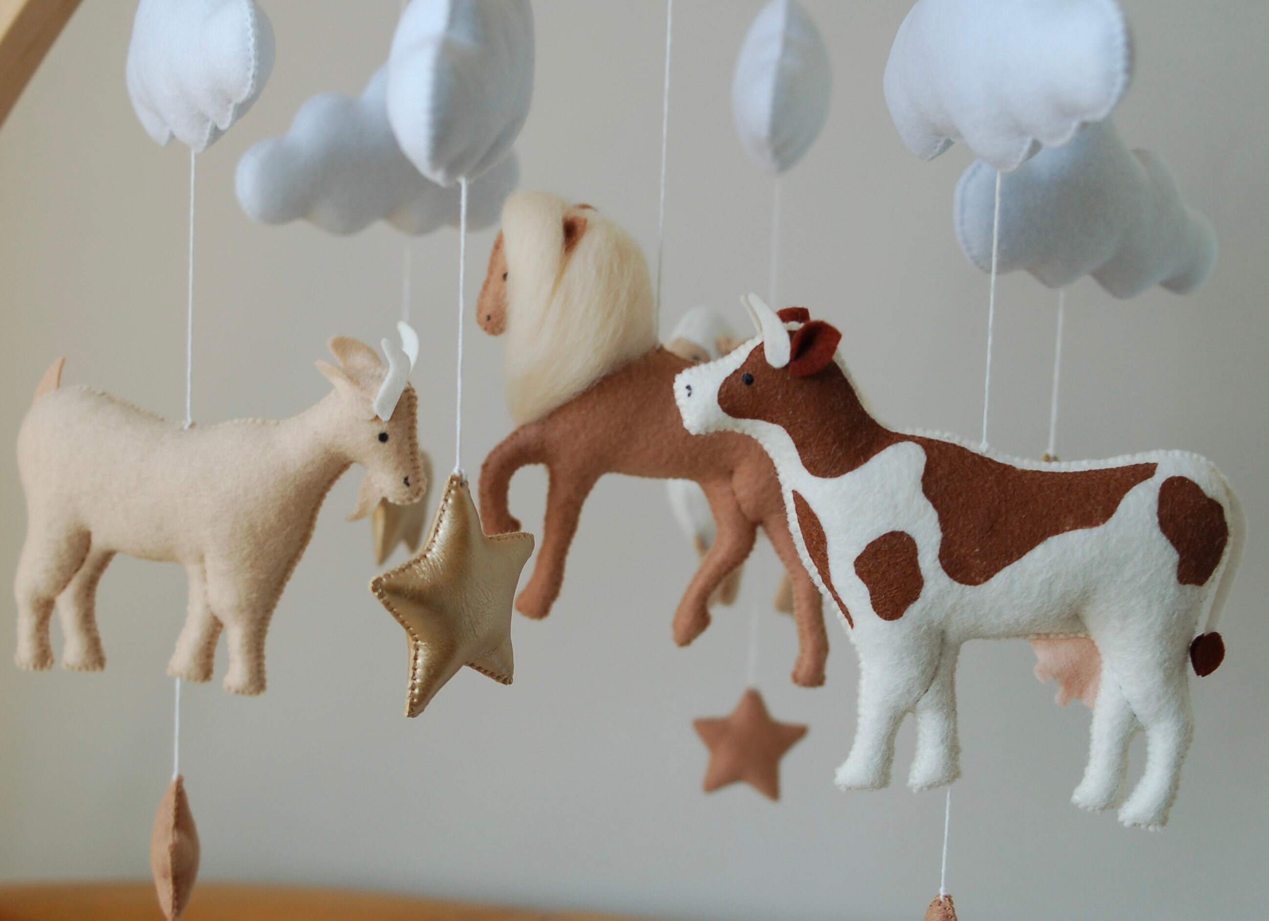 Farm Baby Mobile Cow Horse Goat Sheep Neutral Animals - Etsy UK