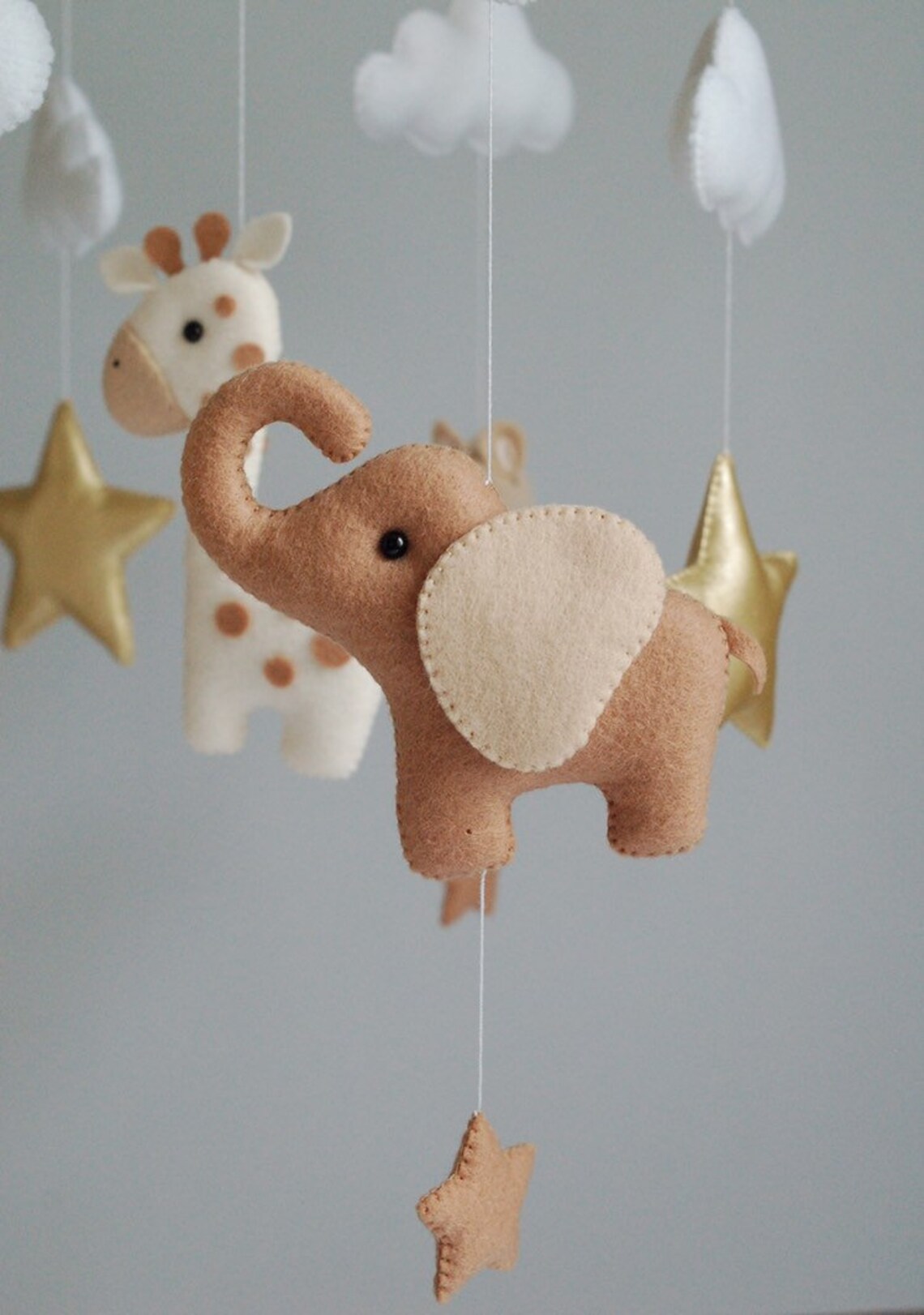 Safari Crib Mobile With Giraffe Hippo Horse and Elephant - Etsy