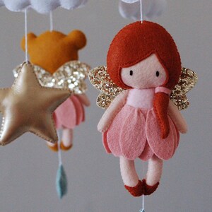 Baby Mobile Girl Fairy Pink Rainbow Nursery Mobile Fairy Crib Mobile ...